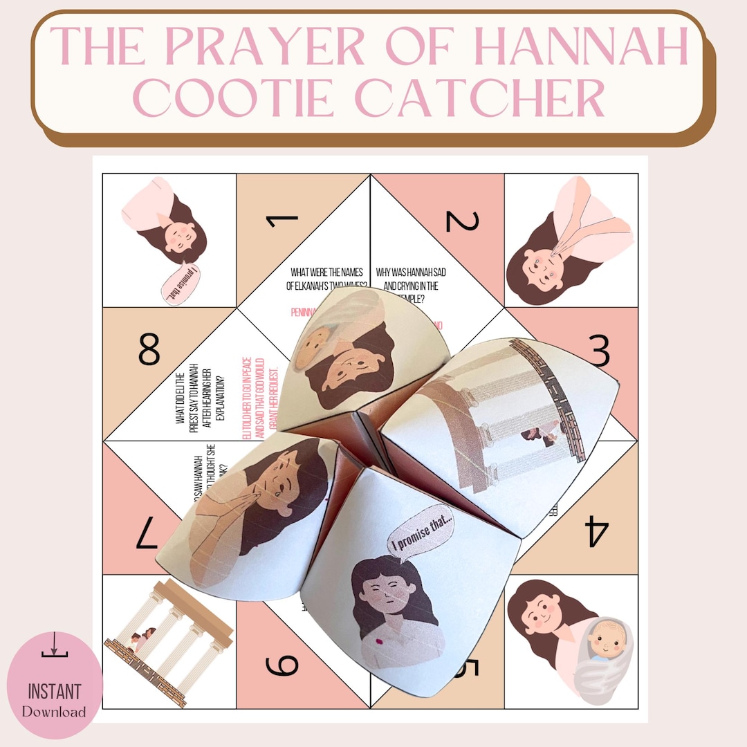 Prayer of Hannah Cootie Catcher - Printable Sunday School Bible Craft ...