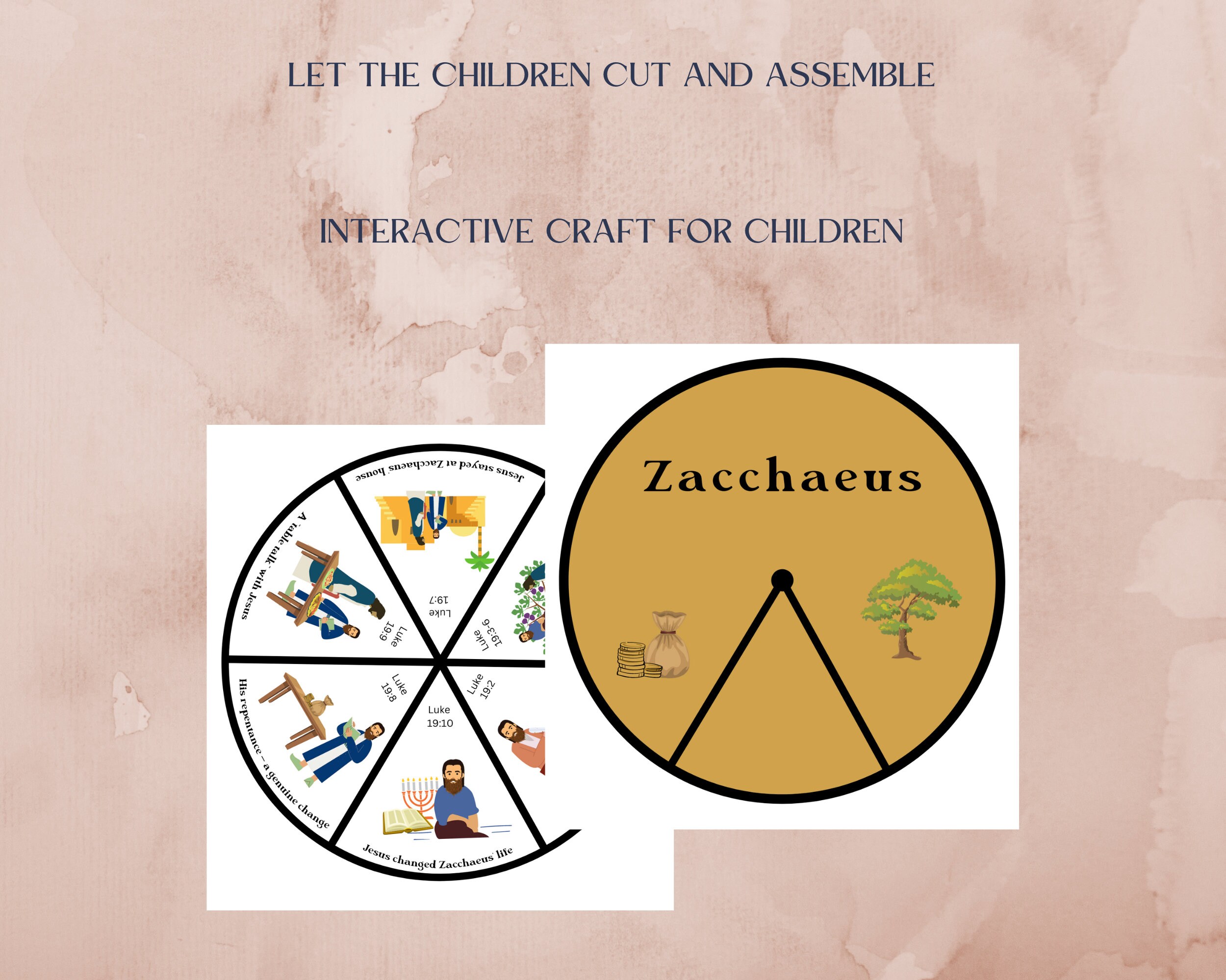 Zacchaeus Spinner Wheel Zacchaeus Craft Sunday School Craft - Etsy Canada