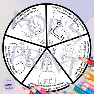 Printable "jesus Appears to His Disciples" Spinner Wheel, Easter Sunday ...