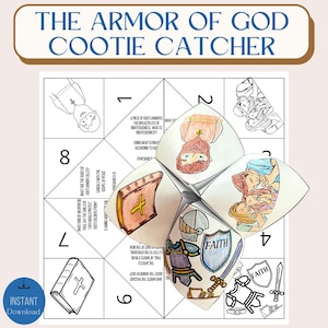 Sunday School Craft the Armor of God Coloring Cootie Catcher Printable ...