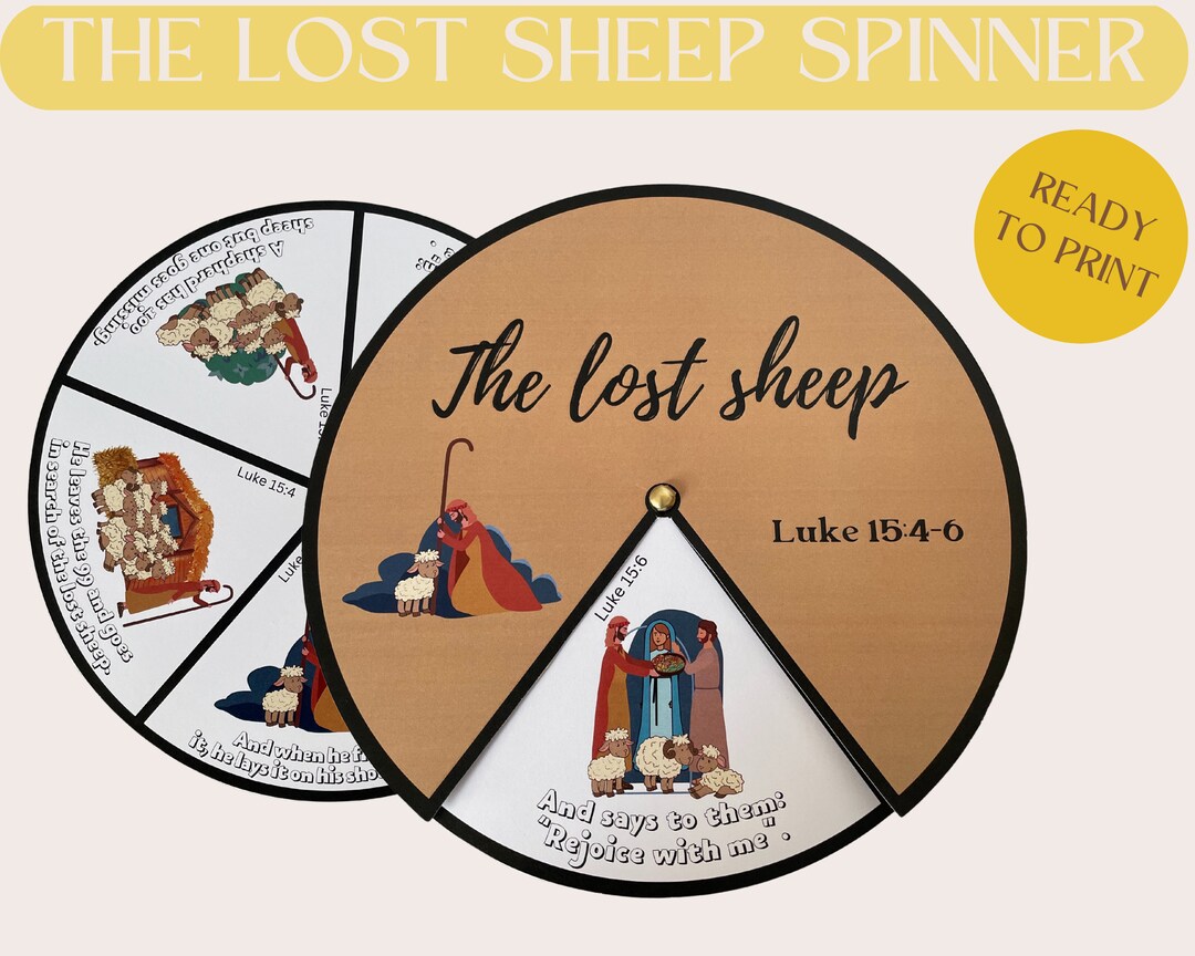 The Lost Sheep Spinner Wheel the Lost Sheep Craft Sunday - Etsy