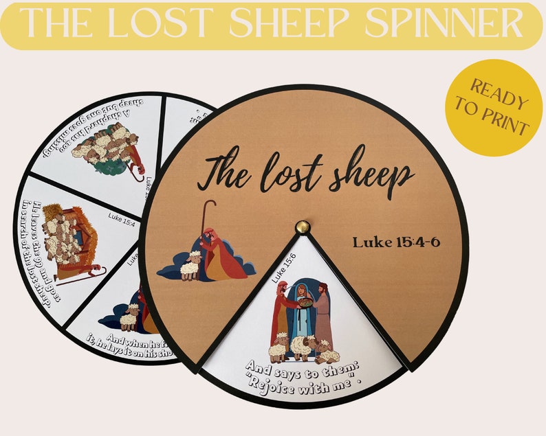 The Lost Sheep Spinner Wheel the Lost Sheep Craft Sunday - Etsy