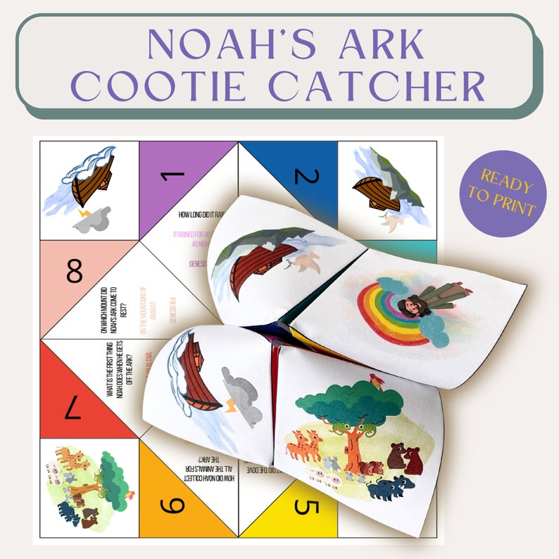 Noah's Ark Cootie Catcher| Sunday School Craft| Cootie Catcher ...