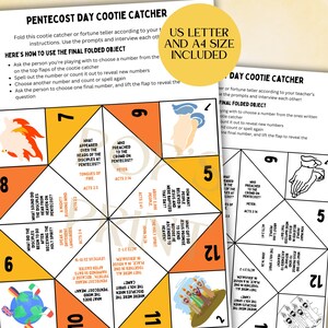 Pentecost Day Cootie Catcher Craft for Kids| Sunday School Activity for ...