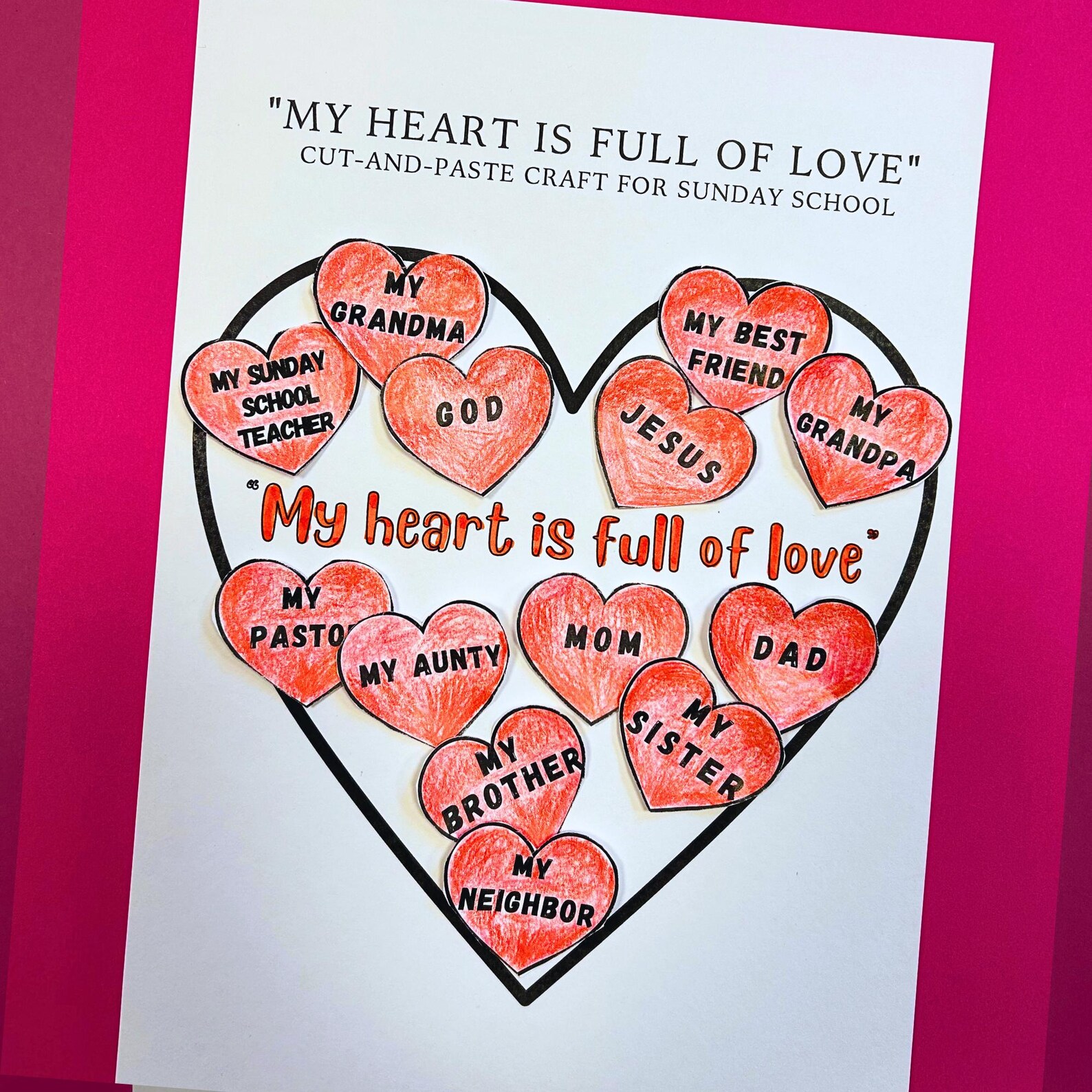 Valentine's Day Printable "my Heart is Full of Love" Cut-and-paste ...