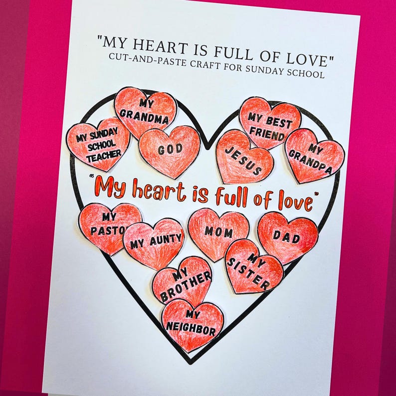 Valentine's Day Printable "my Heart is Full of Love" Cut-and-paste ...