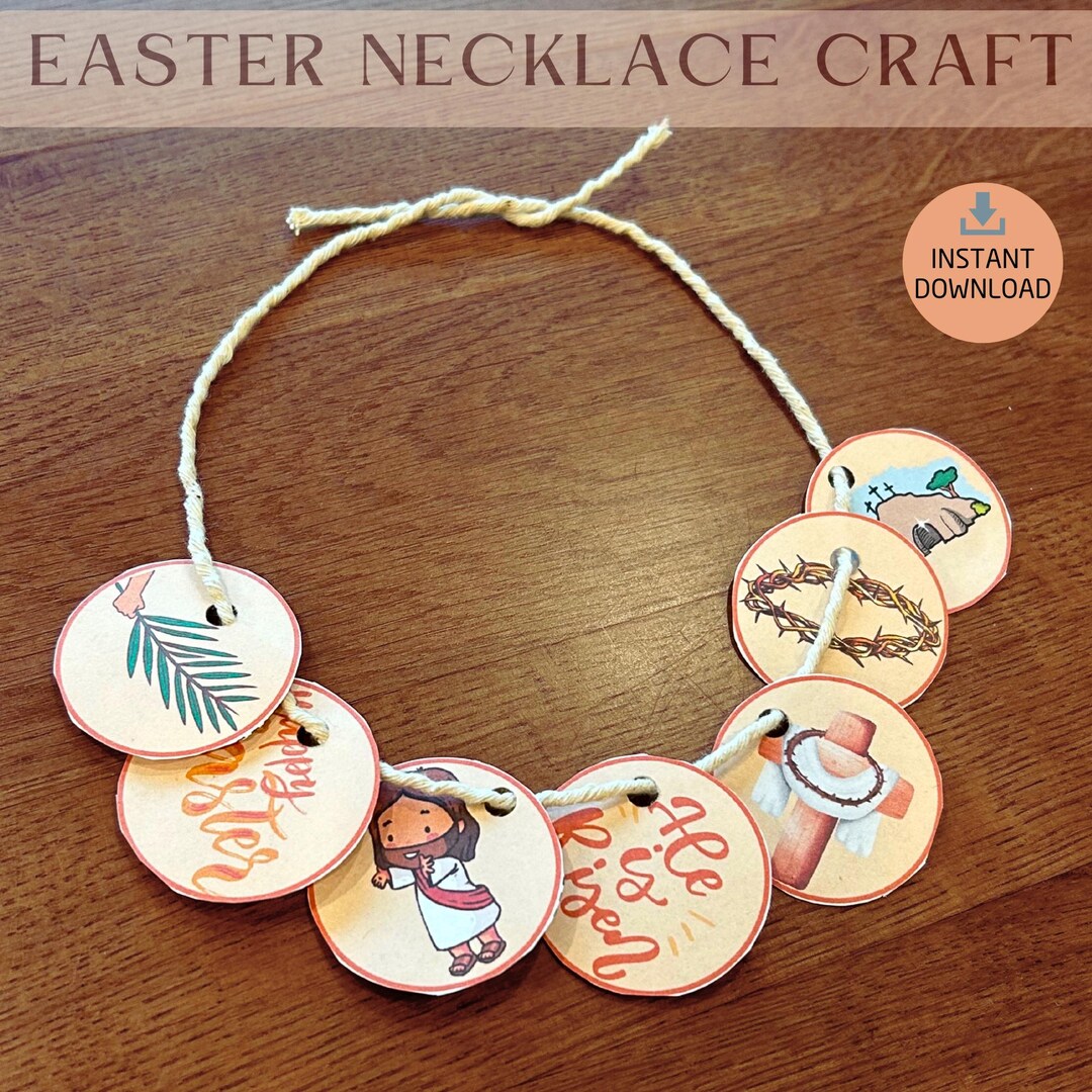 Printable Easter Necklace Craft, Sunday School Holy Week Activity ...