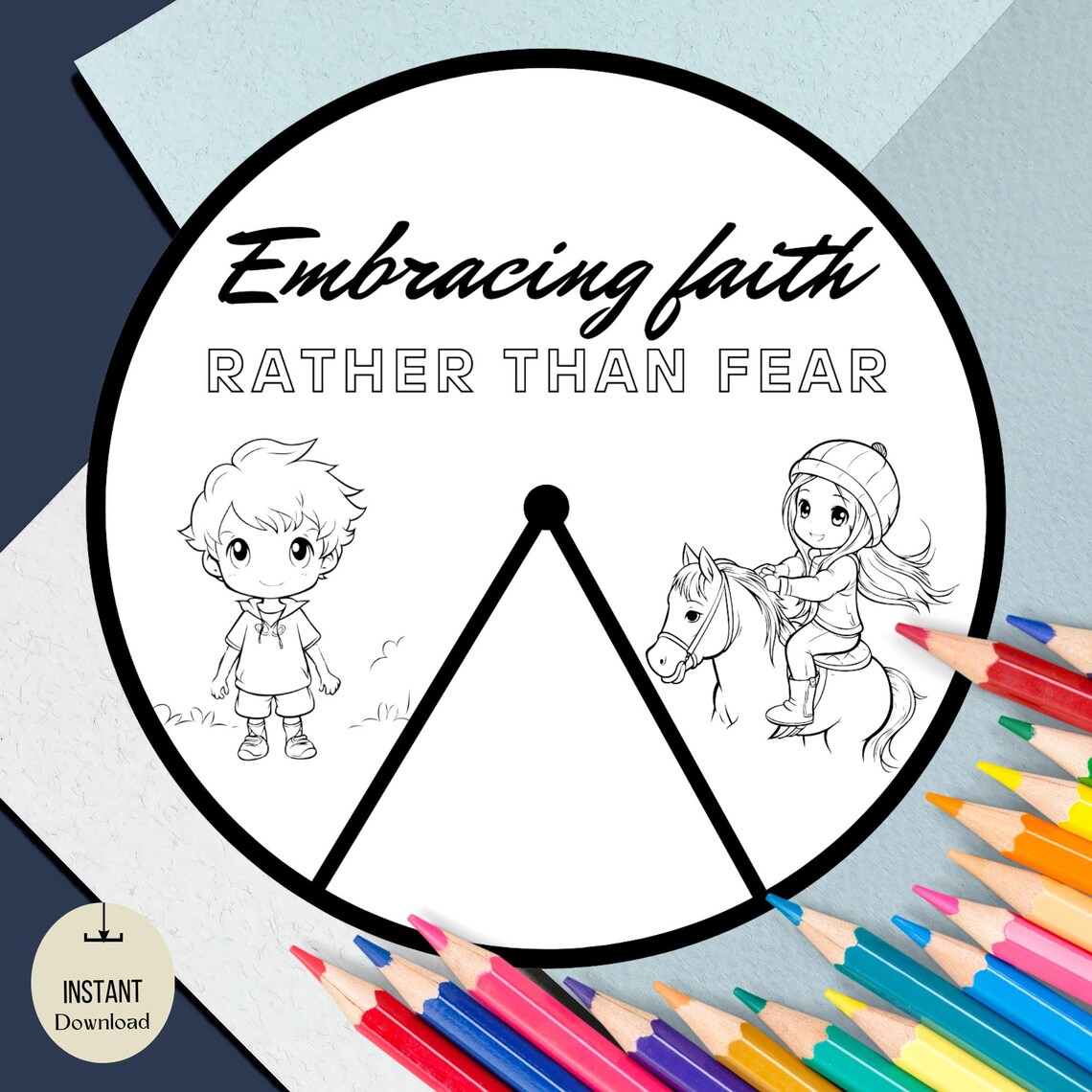 Printable Faith Over Fear Spinner Wheel Craft, Faith Bible Activity ...