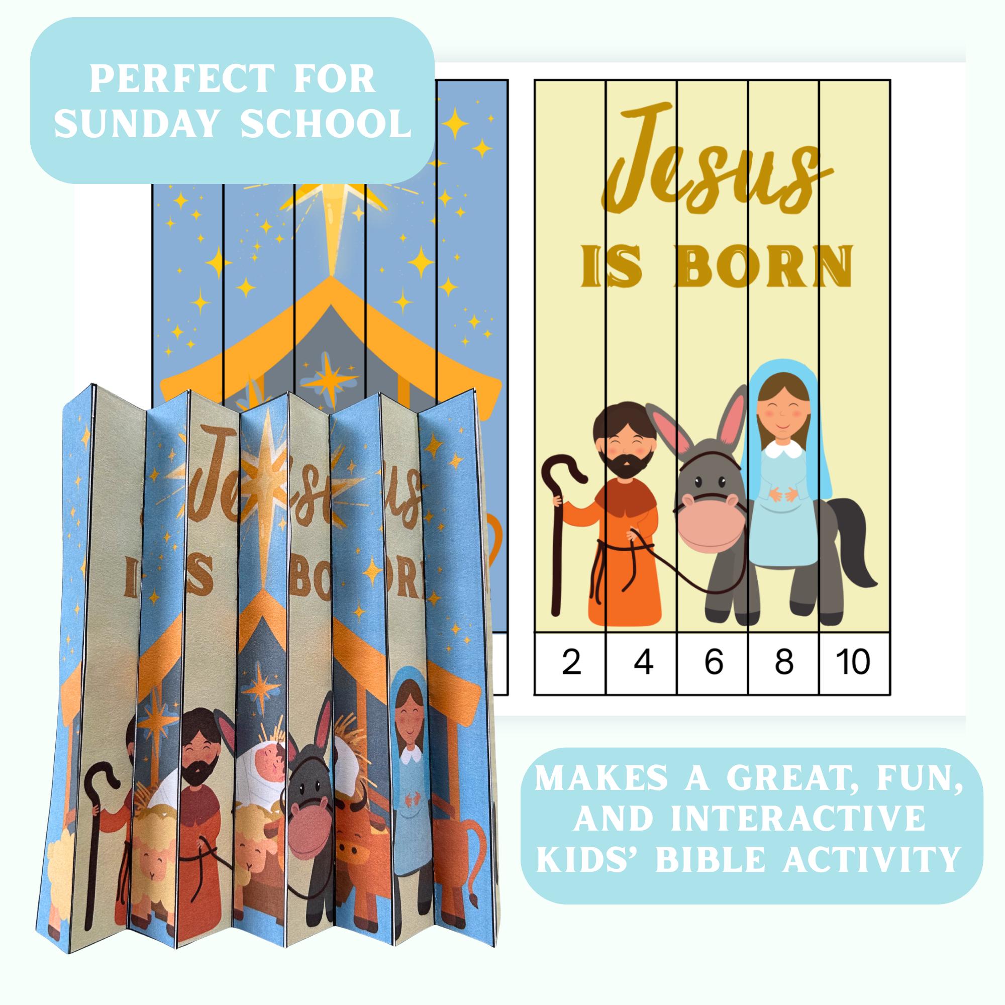 Printable Jesus is Born Agamograph, Sunday School Craft, Nativity Kids ...