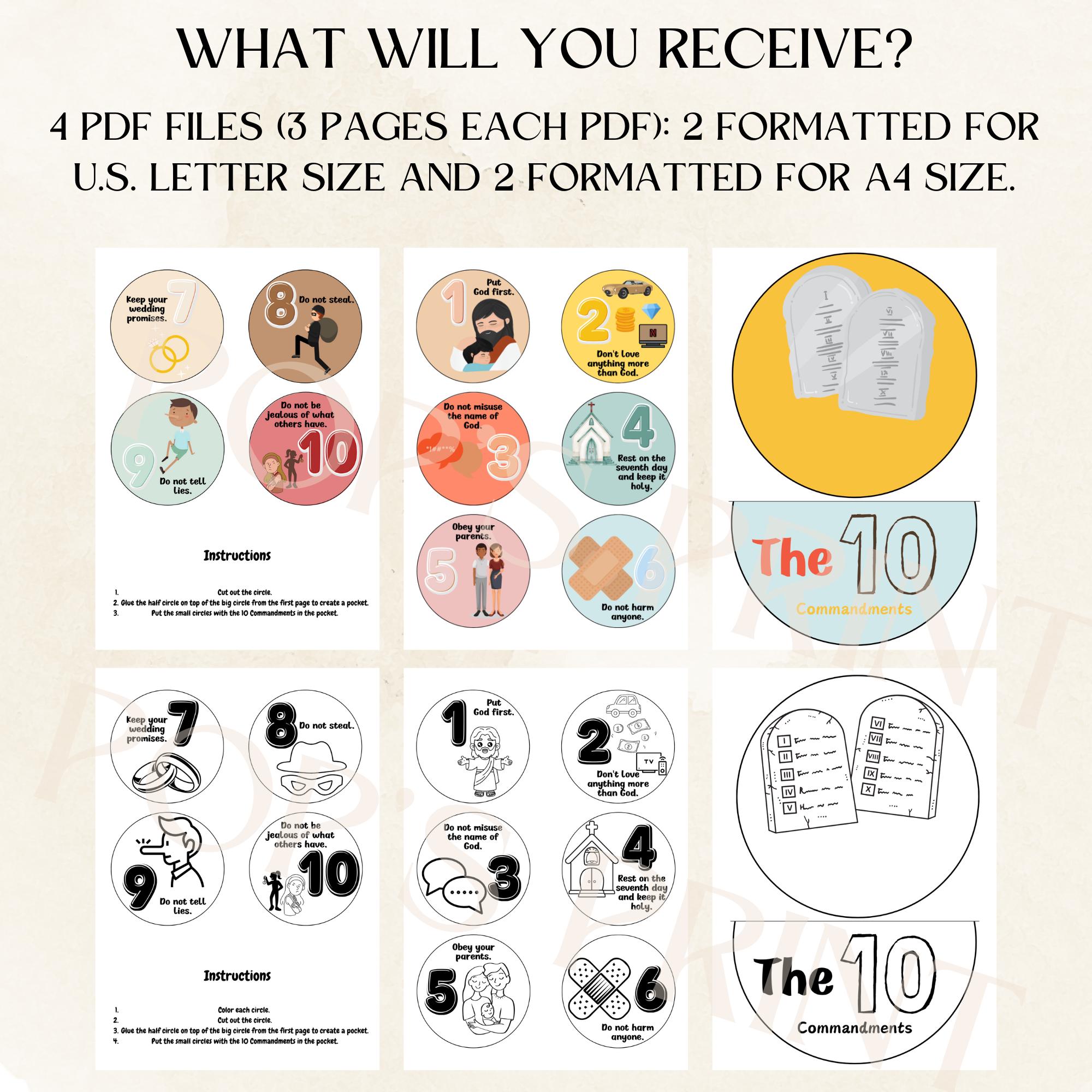 The Ten Commandments Paper Pocket Craft| Printable Sunday School Craft ...