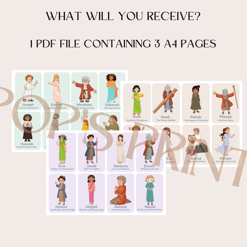 Printable Bible Heroes and Their Traits Sunday School Craft, Bible ...