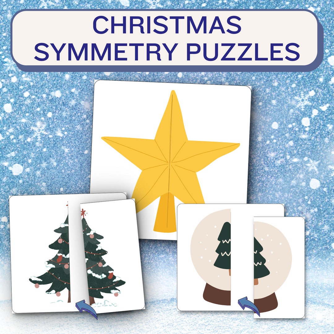 6 Christmas Symmetry Puzzle| Memory Game| Montessori for Toddlers ...