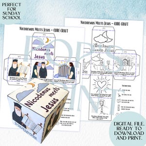 Nicodemus Meets Jesus Cube Craft – Printable Sunday School Bible ...