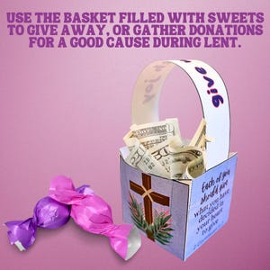 Lent Bible Verse Basket Printable Sunday School Easter Craft, Kids ...
