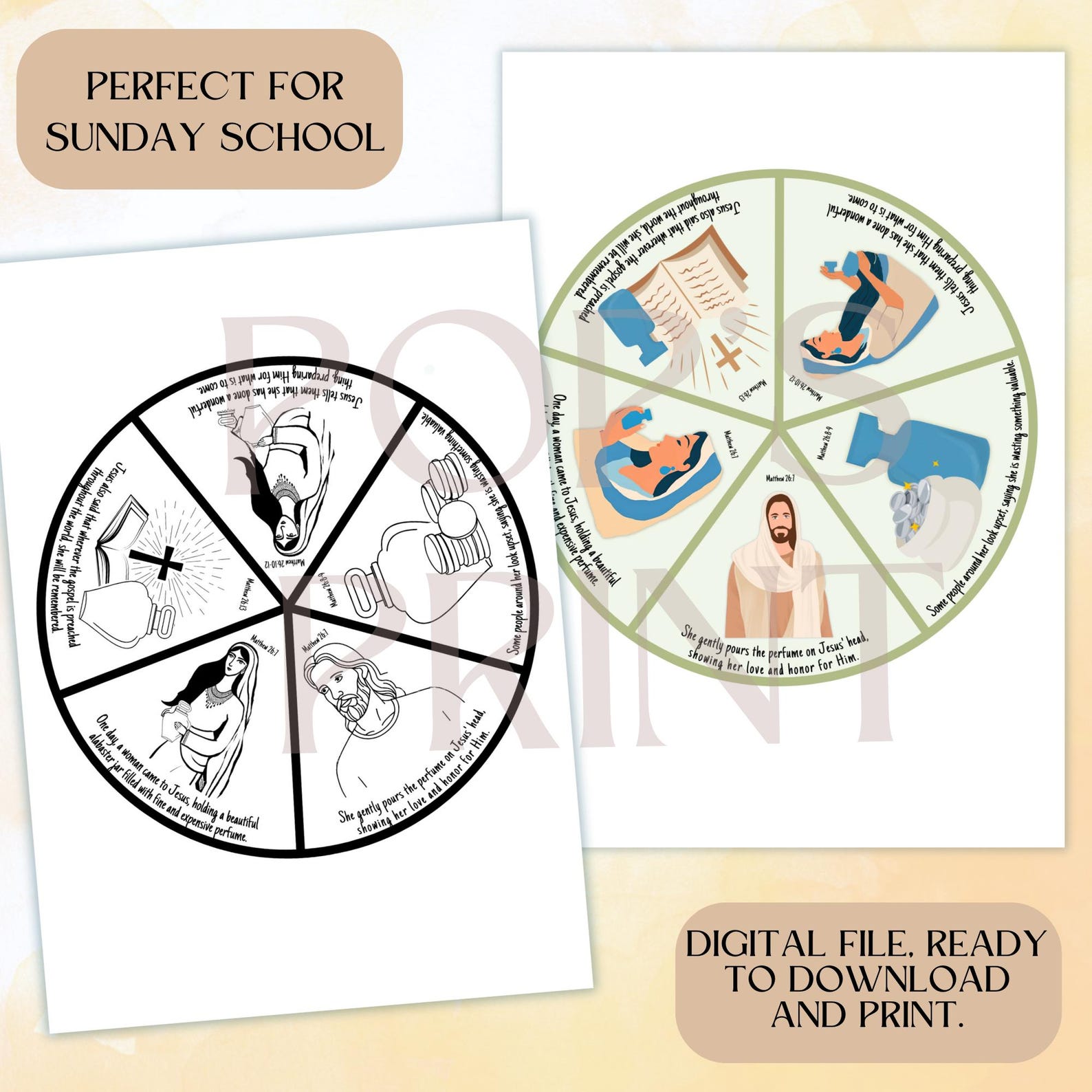 Printable Sunday School Craft the Woman With the Alabaster Jar Bible ...