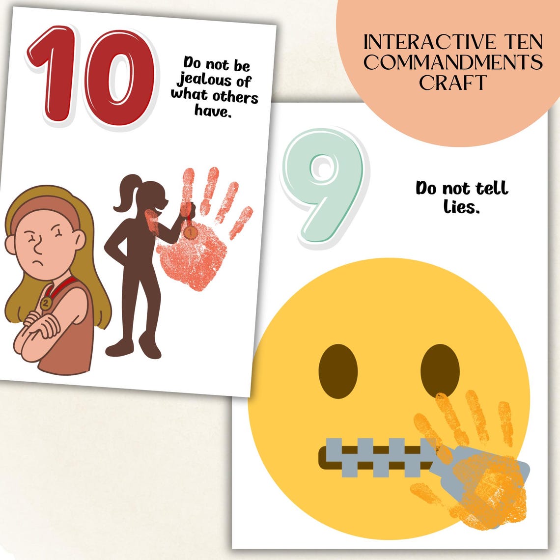 The Ten Commandments Handprint Craft| 10 Commandments Story| Sunday ...