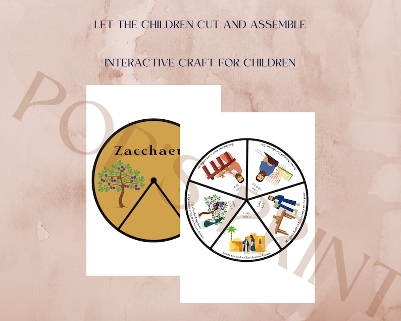 Zacchaeus Spinner Wheel Zacchaeus Craft Sunday School Craft - Etsy