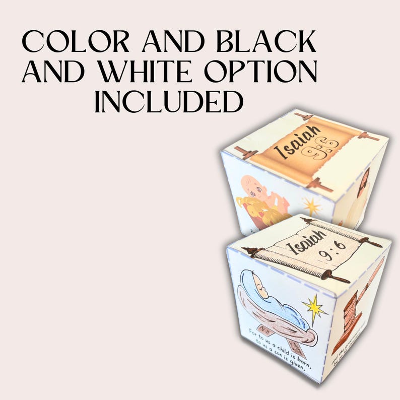 Isaiah 9:6 Cube Craft, Isaiah Printable Bible Activity, Memory Game ...