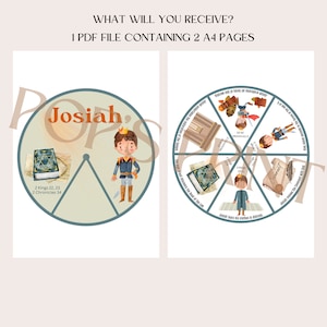 Printable King Josiah Spinner Wheel |printable Bible Activities ...