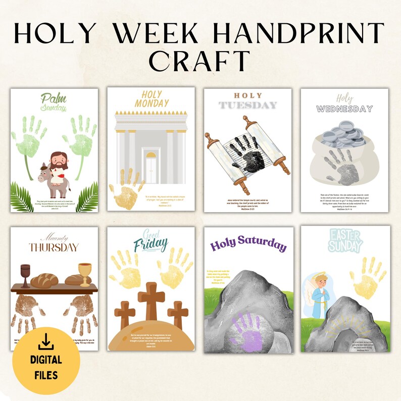 Holy Week Handprint Craft| Easter Story| Sunday School| Coloring Paper ...