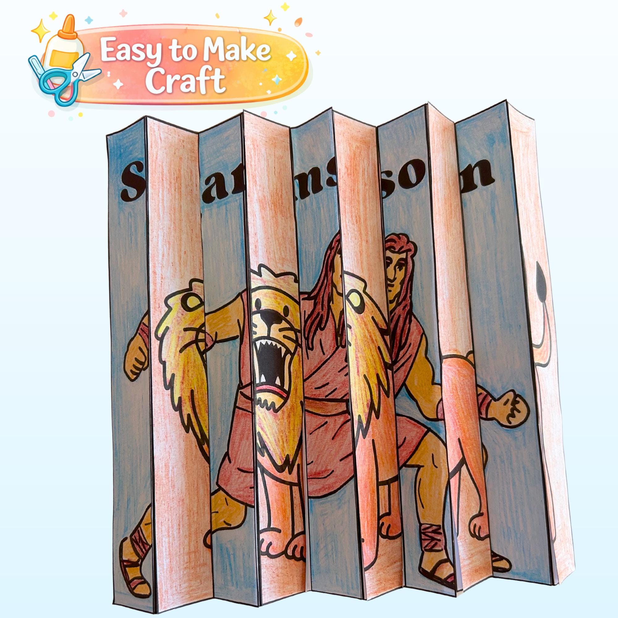 Printable Samson Agamograph – Sunday School Craft, Instant Download ...