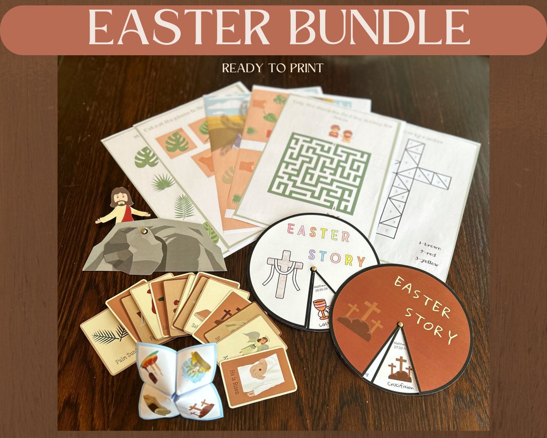 Christian Easter Bundle for Children|easter Story Cards|easter Spinner ...