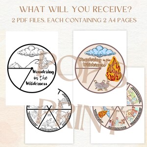 Sunday School Craft Wandering in the Wilderness Coloring Spinner Wheel ...