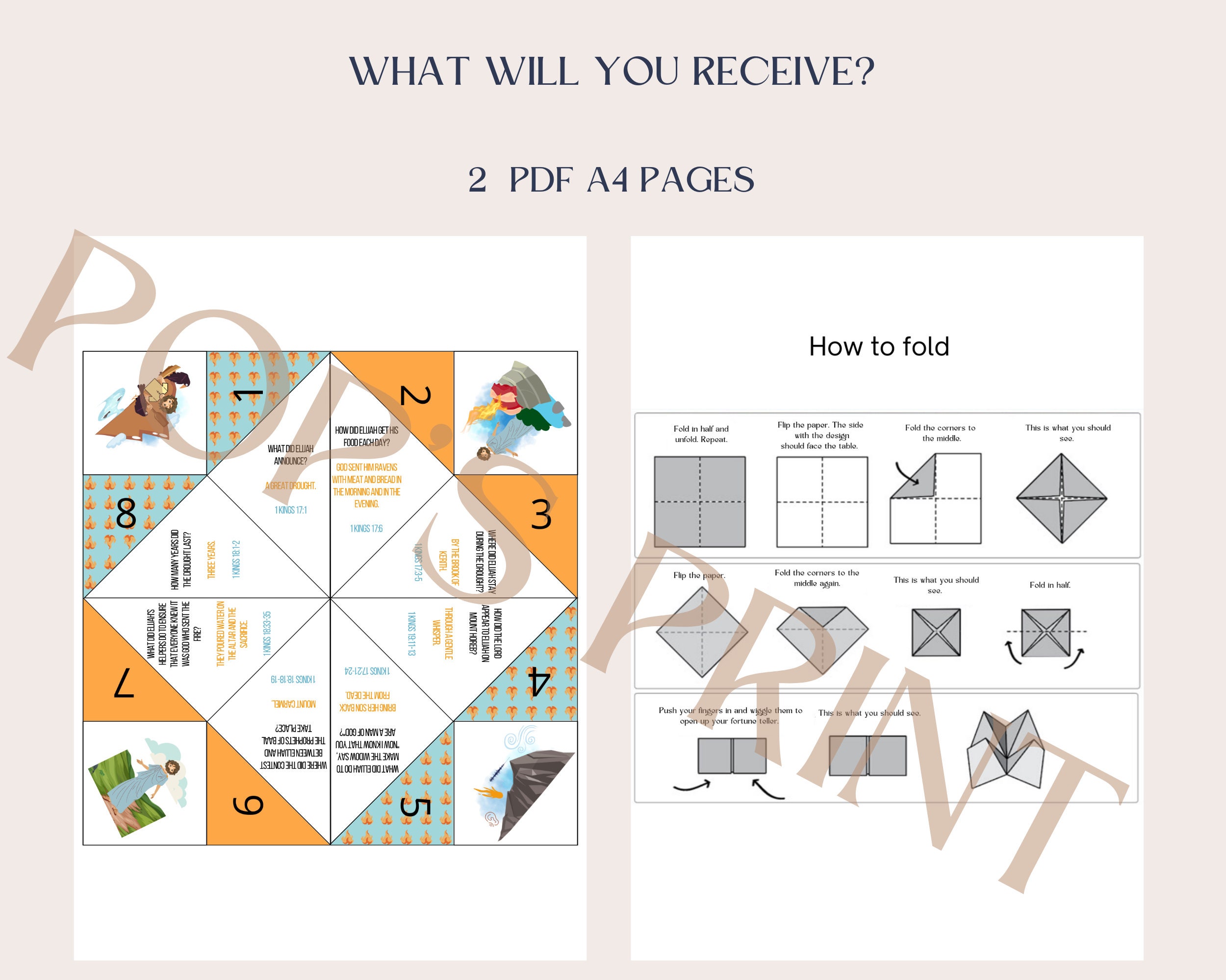 Elijah Cootie Catcher| Sunday School Craft| Cootie Catcher| Printable ...