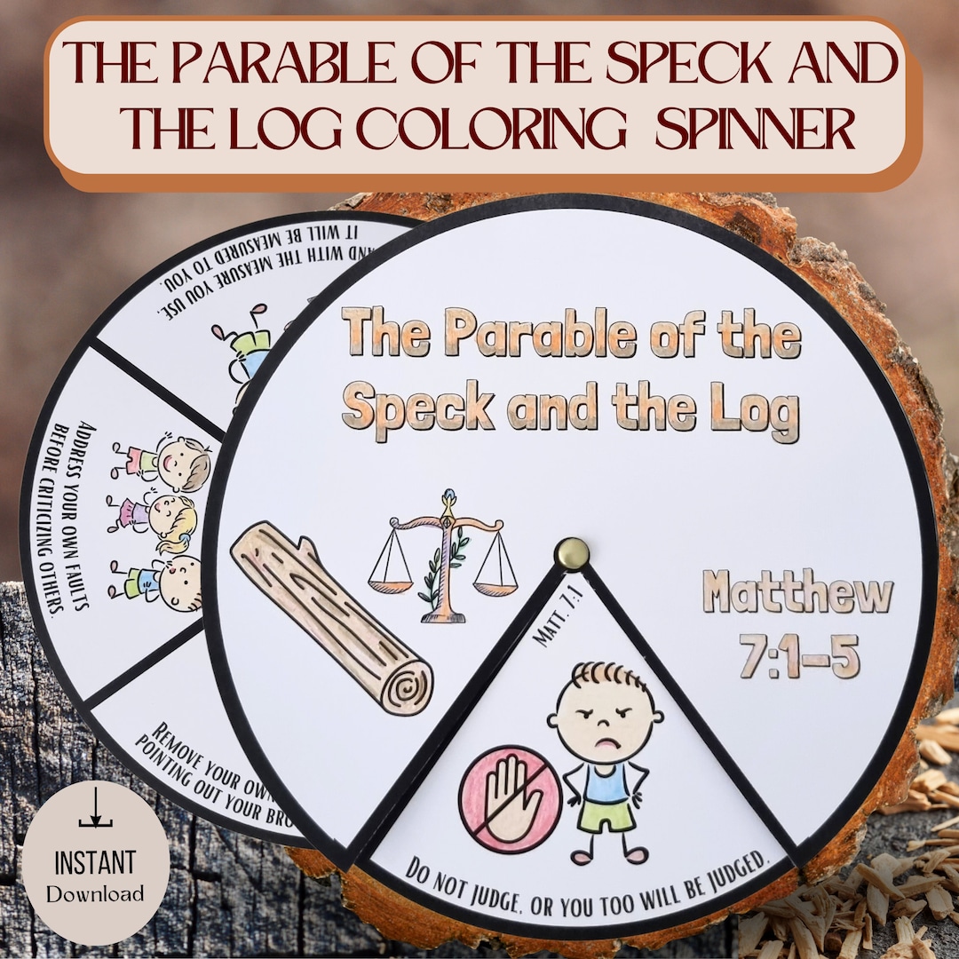 Buy Printable the Parable of the Speck and the Log Coloring Spinner ...