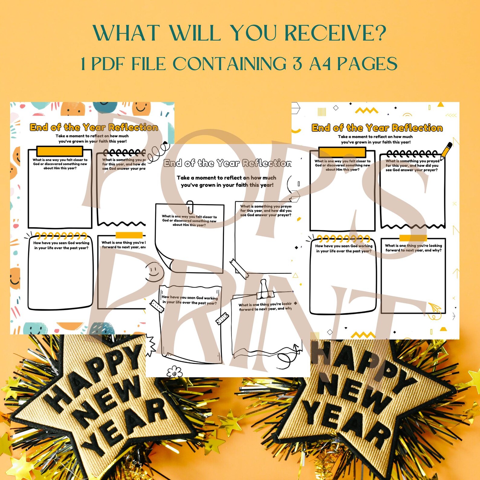 Sunday School End-of-year Reflection Worksheet Printable New Year's ...