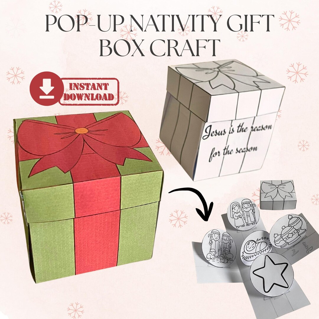 Nativity 3D Gift Box Craft, Printable Christmas Activity for Kids ...