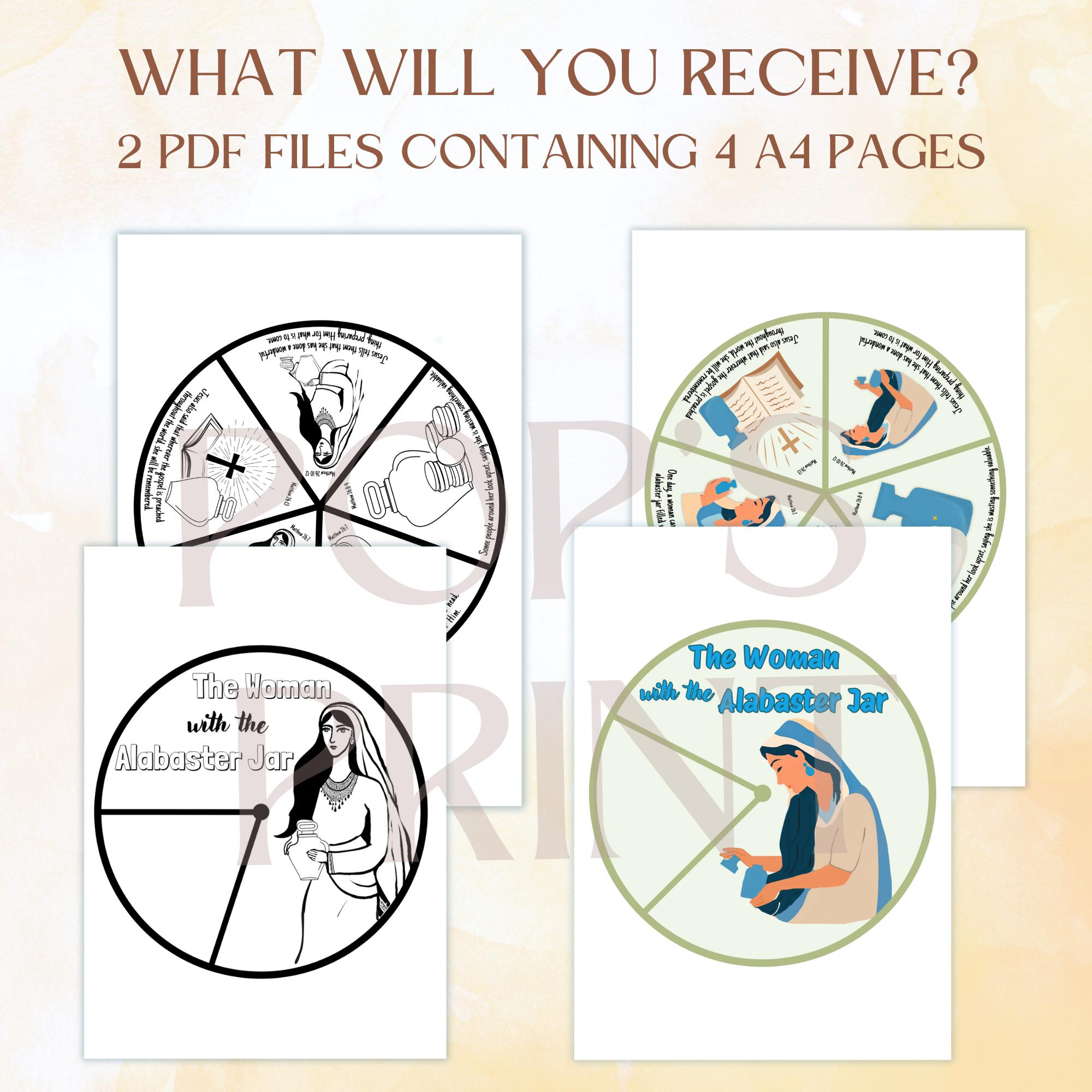 Printable Sunday School Craft the Woman With the Alabaster Jar Bible ...
