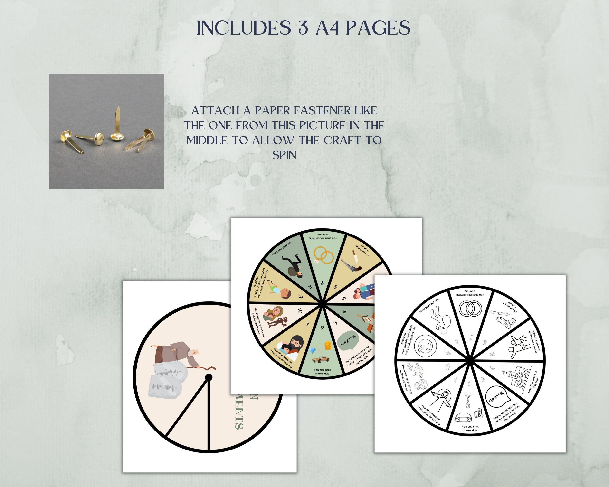 The Ten Commandments Spinner Wheel the Ten Commandments Craft Sunday ...