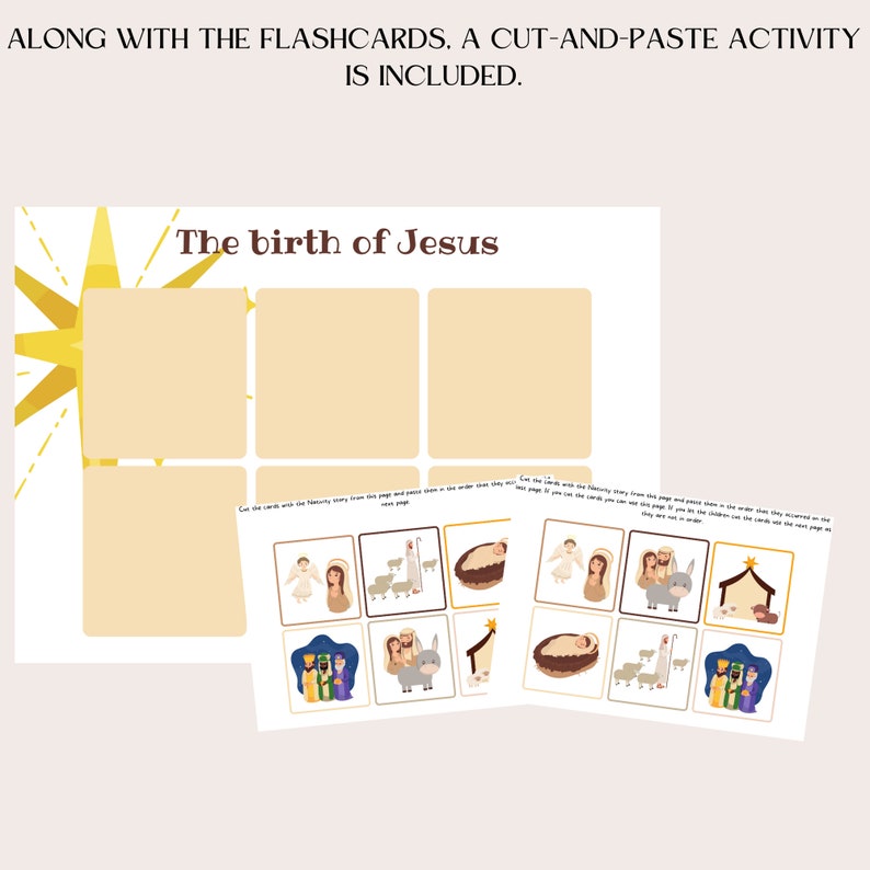Nativity Flashcards | Christmas Bible Lesson (digital Download) - Etsy UK