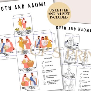 Ruth and Naomi Cube Craft, Sunday School Bible Activity (digital ...