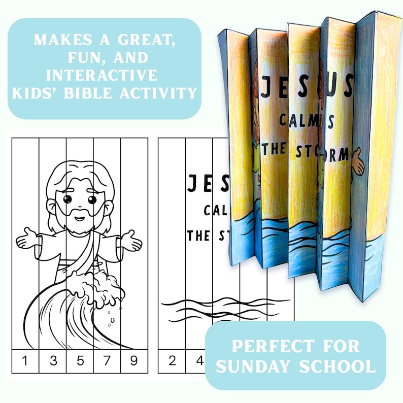 Printable Jesus Calms the Storm Agamograph – Sunday School Craft ...