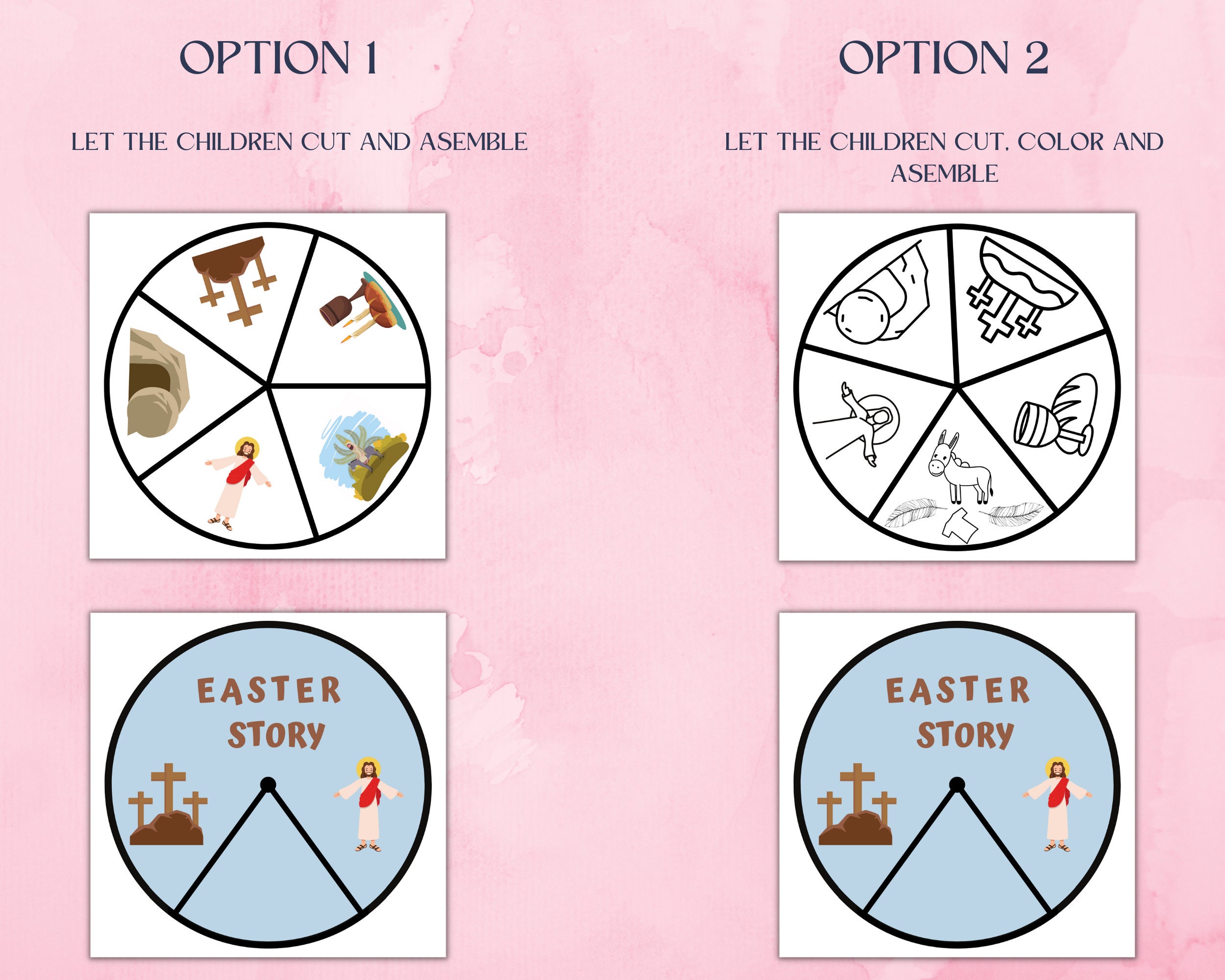 The Easter Story Spinner Wheel Easter Craft Sunday School - Etsy