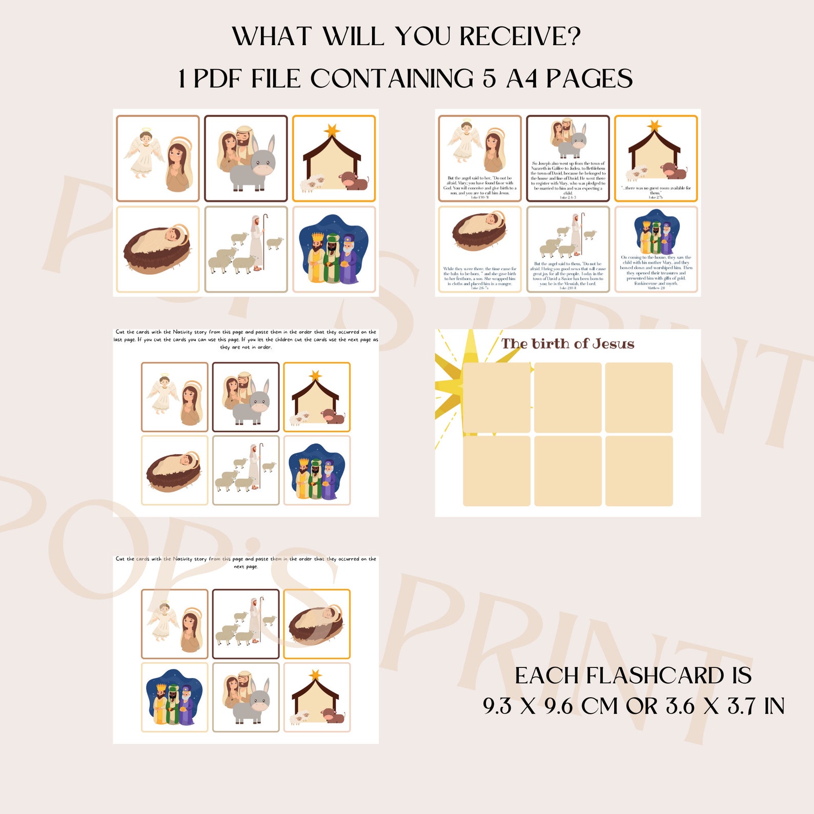 Nativity Flashcards | Christmas Bible Lesson (digital Download) - Etsy UK