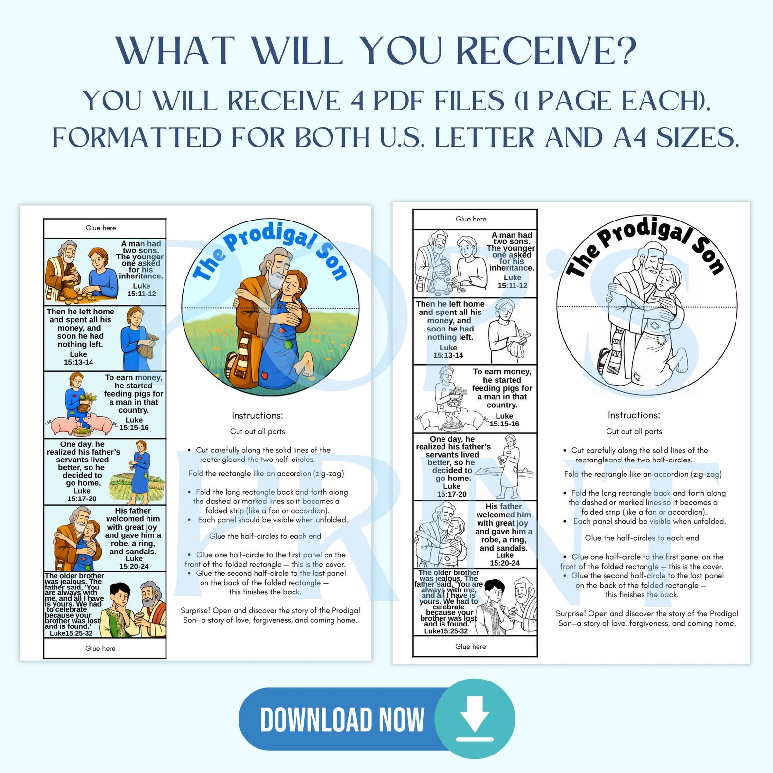 Prodigal Son Bible Folding Surprise Craft | Sunday School Printable ...