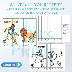 Printable Samson Agamograph – Sunday School Craft, Instant Download ...