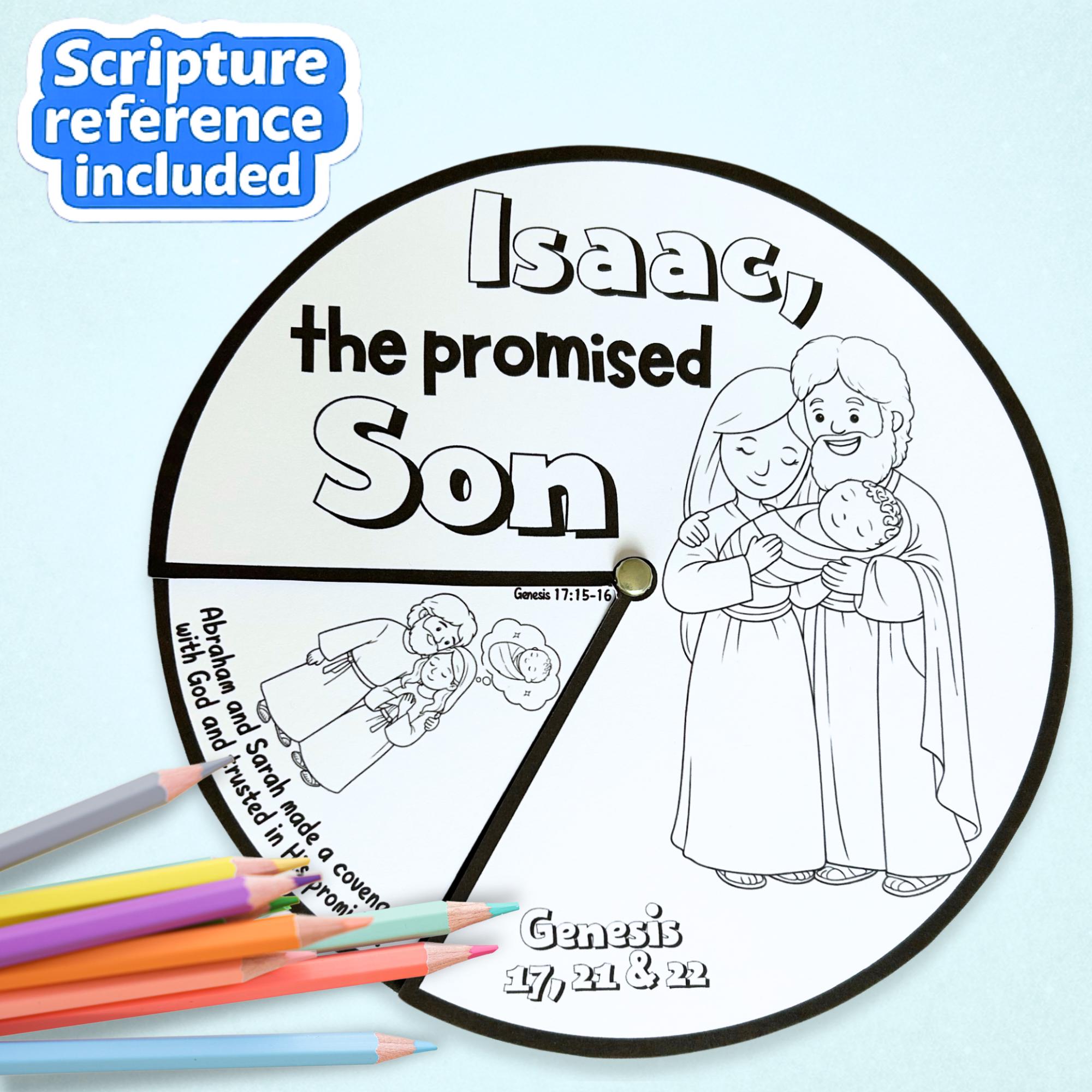 Isaac the Promised Son Craft | Coloring Spinner Wheel |sunday School ...