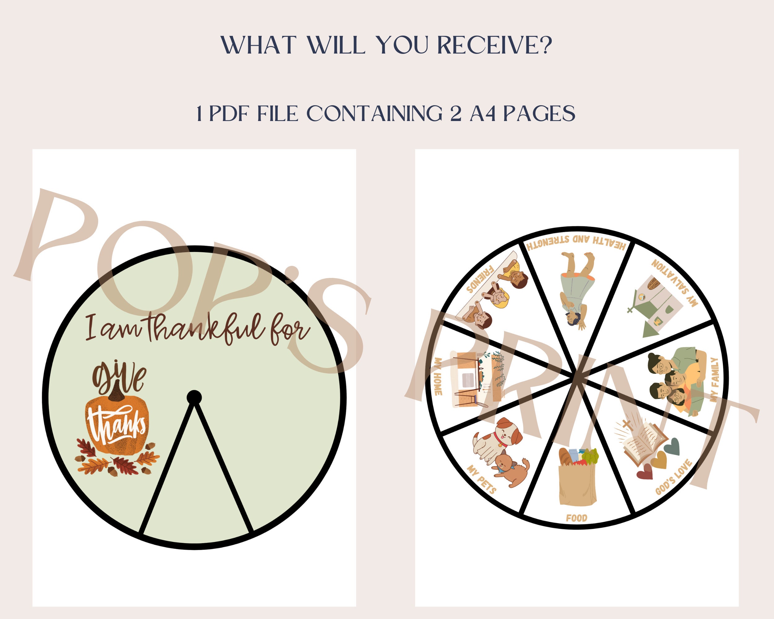 I Am Thankful for Spinner Wheel Craft Thanksgiving Sunday School & Kids ...