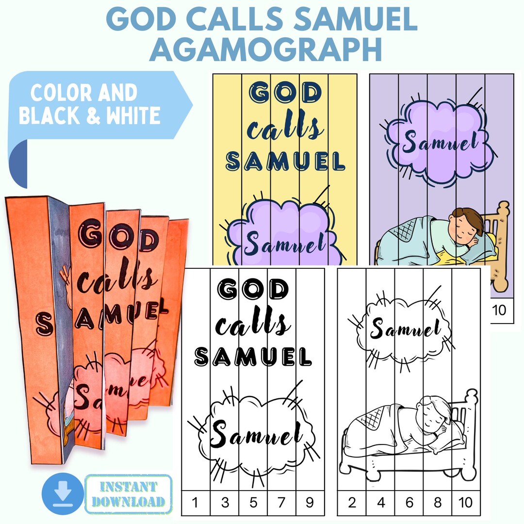 Printable God Calls Samuel Agamograph, Sunday School Craft, Instant ...