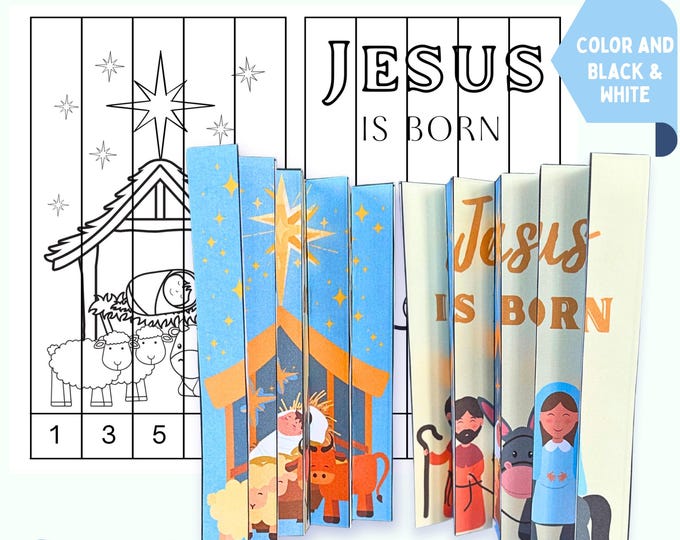 Christmas Nativity Birth of Jesus Bible Story Craft, Baby Jesus is Born ...