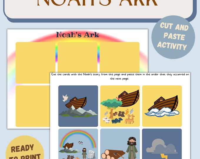 Noah's Ark Printable, Bible Activity for Kids, Genesis Old Testament ...