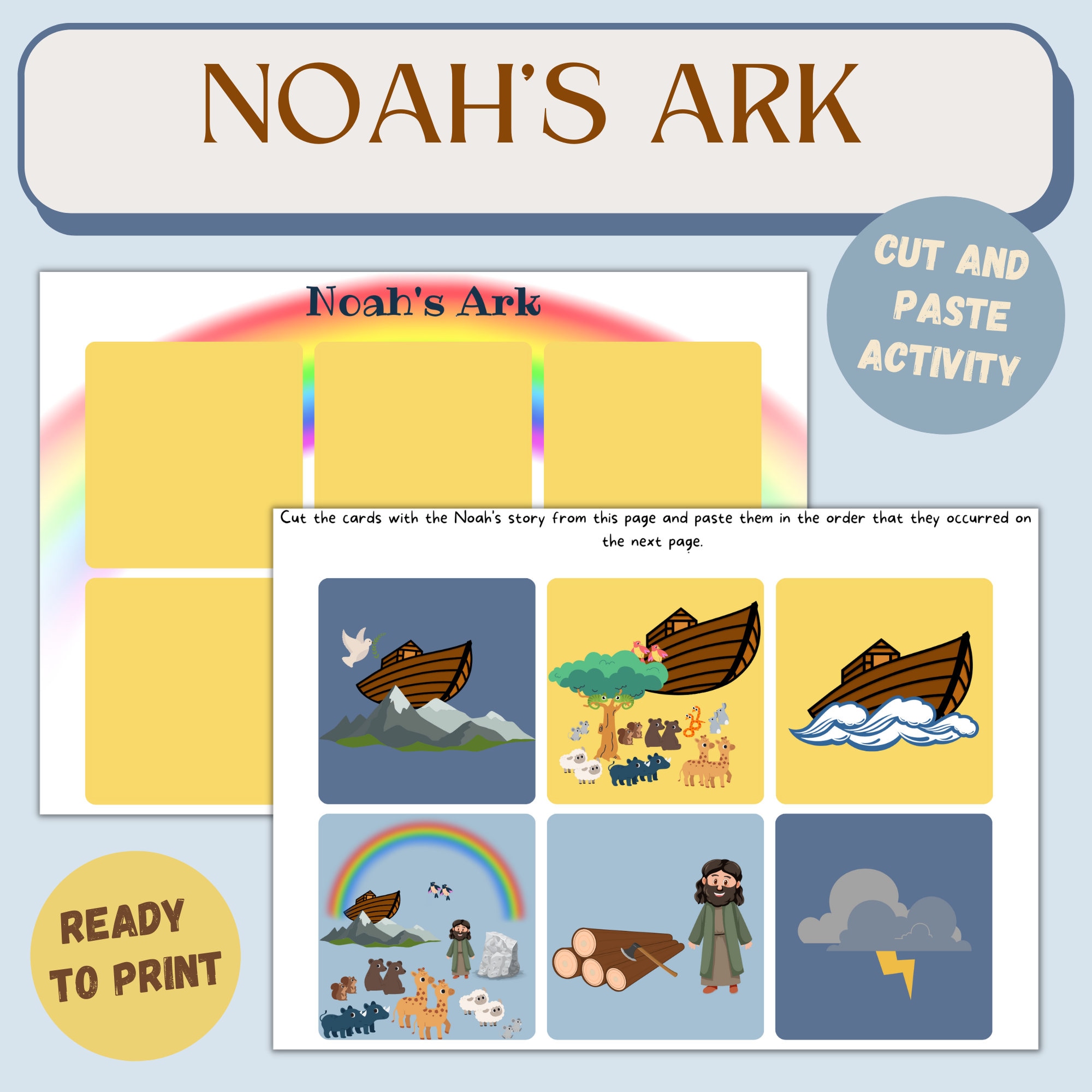 Noah's Ark Activity Noah's Ark Printable Noah's Ark Craft Bible ...