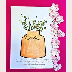 Christian Kids Valentine’s Day Craft, 1 Corinthians 13 Love-themed Cut ...