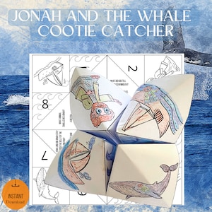 Sunday School Craft Jonah and the Whale Coloring Cootie Catcher ...