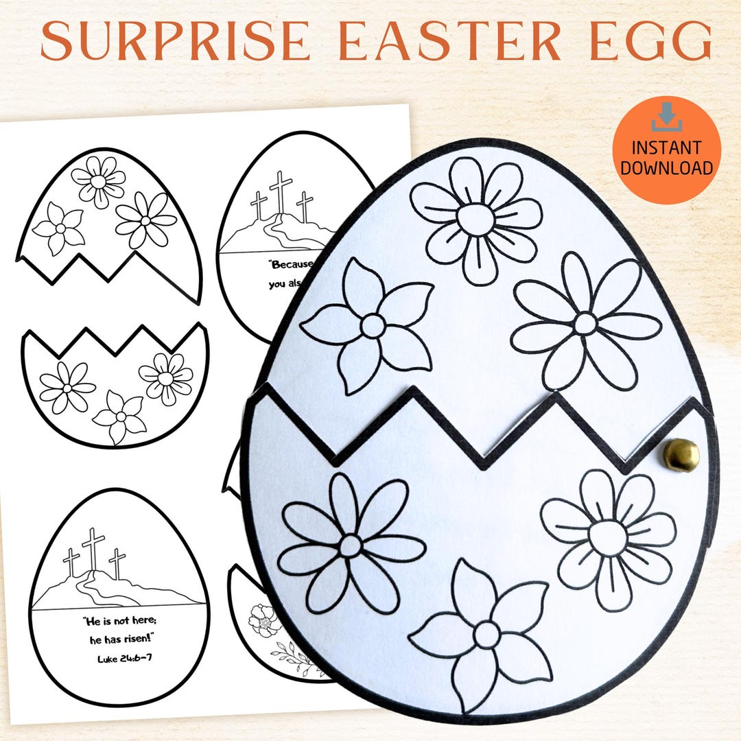 Printable Easter Egg Surprise Bible Verse Craft | Sunday School ...