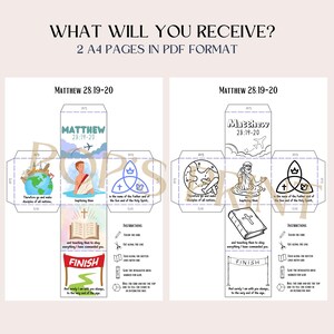 Matthew 28:19-20 Cube Craft, Printable Bible Activity, Memory Game ...